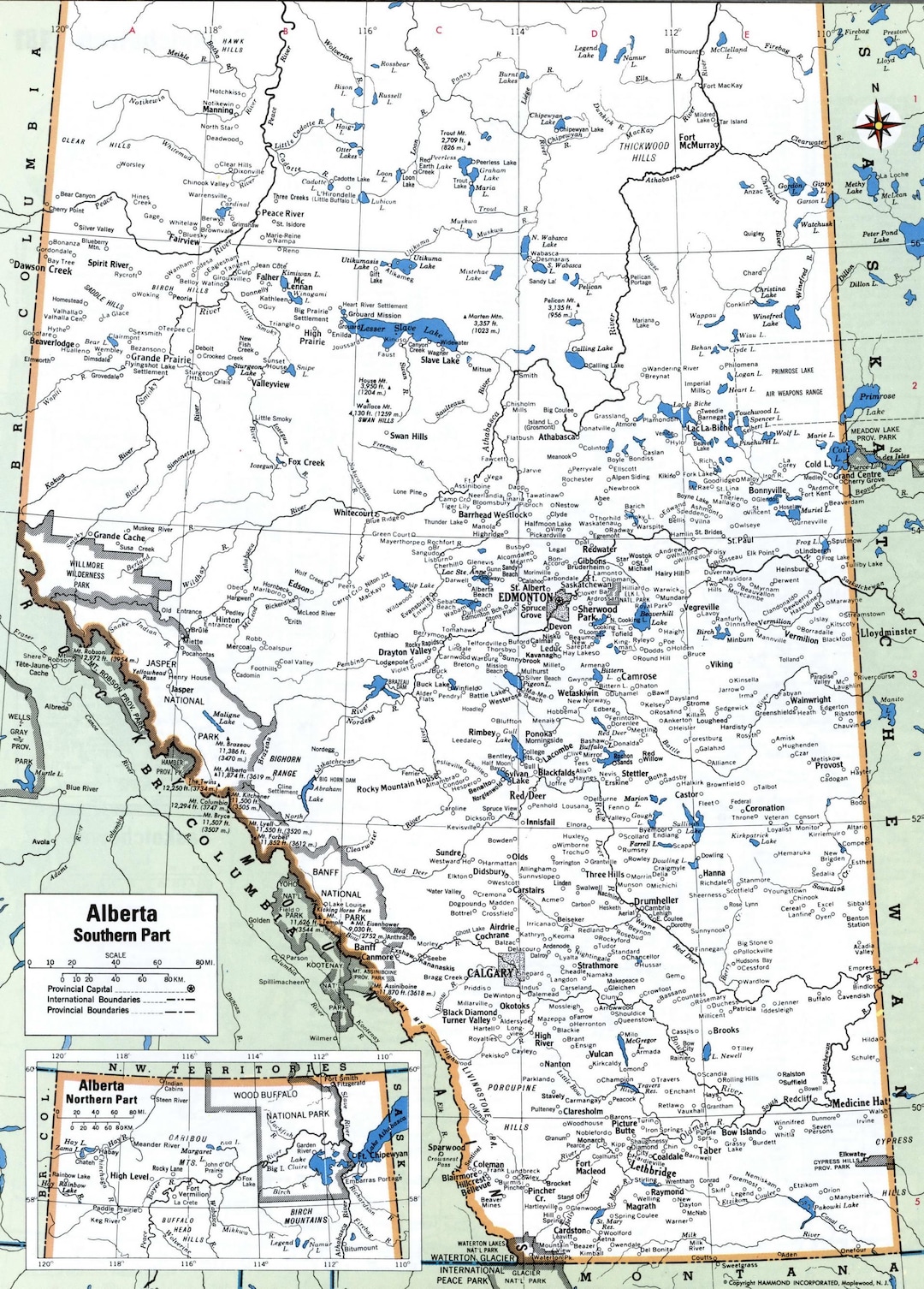 Alberta Canada Road Map Glossy Poster Picture Photo Print Banner ...