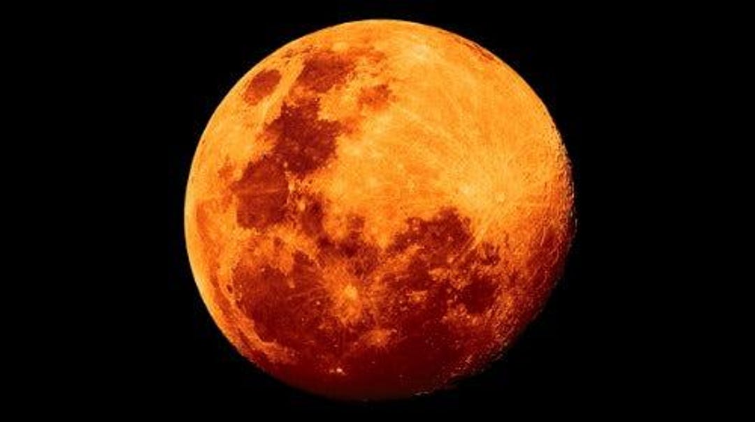 Orange Full Moon Glossy Poster Picture Banner Print Photo Red Wildfire ...