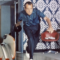 US President Richard Nixon Bowling at White House | Canvas Wall Art ...