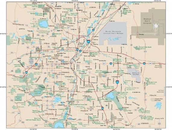 Mapa De Carreteras De Denver, Colorado