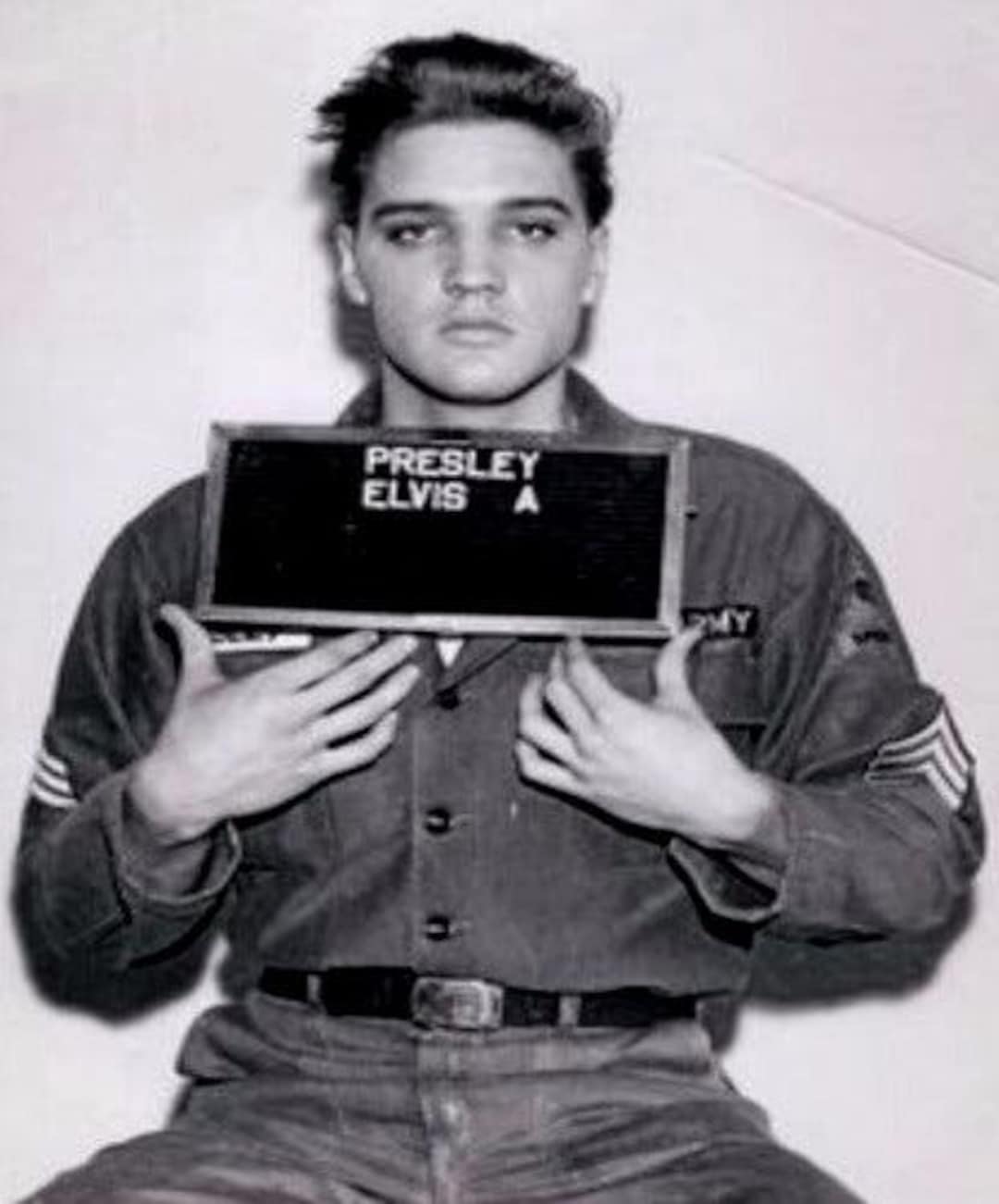 Elvis Presley Army Booking Photo Glossy Poster Picture Photo Banner ...