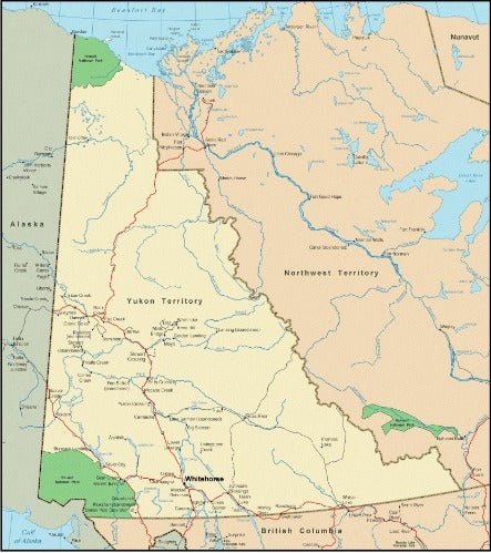 YUKON TERRITORY ROAD Map Glossy Poster Picture Photo Banner Alaska ...