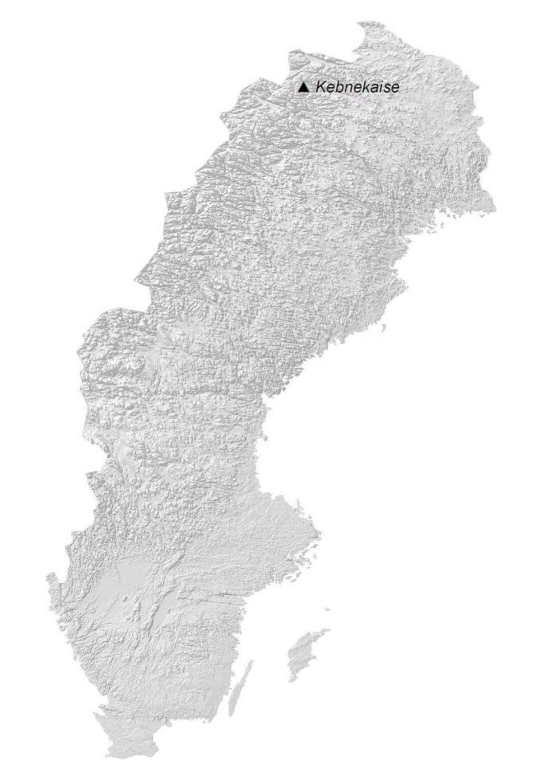 Sweden Elevation Map Glossy Poster Picture Photo Print Banner ...