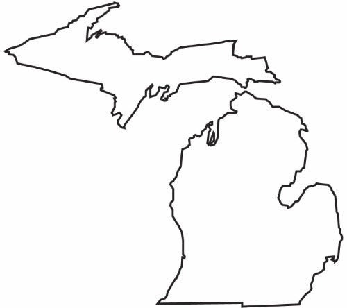 COOL BLANK MICHIGAN State Map Glossy Poster Picture Photo Red Wings ...