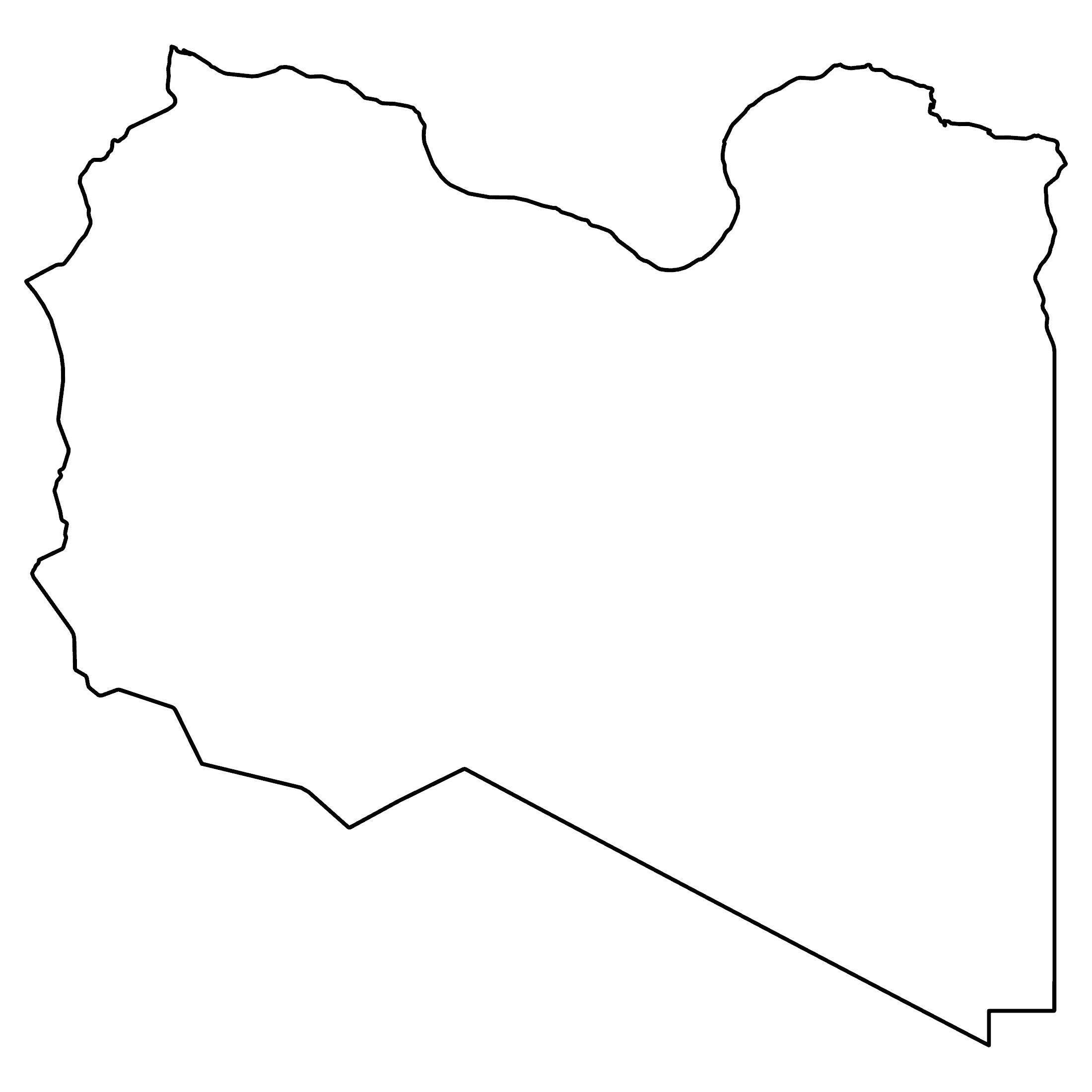 Libya Blank Outline Map Glossy Poster Picture Photo Print Banner ...