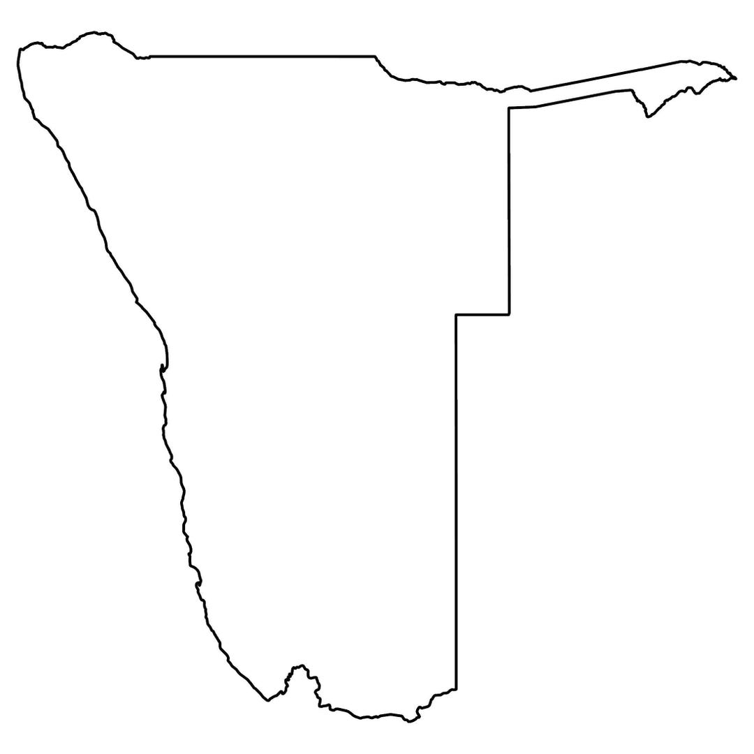 Namibia Blank Outline Map Glossy Poster Picture Photo Print Banner ...