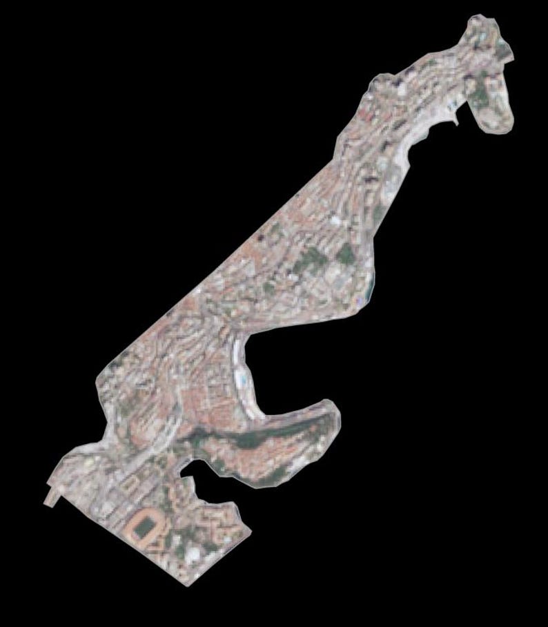 Monaco Satellite Map Glossy Poster Picture Photo Print Banner ...