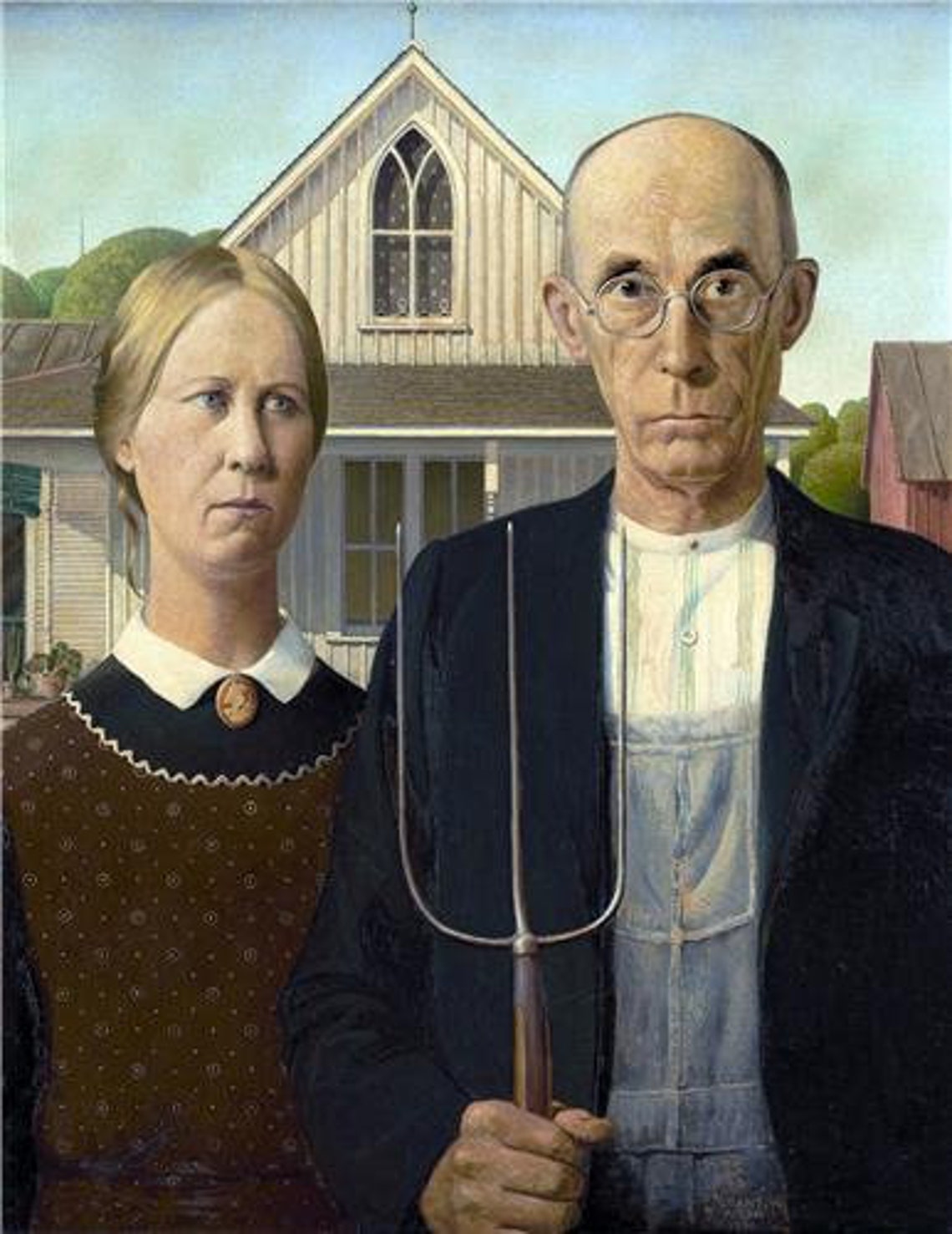 AMERICAN GOTHIC GLOSSY Poster Picture Photo Grant Wood - Etsy