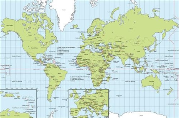 ADVANCED WORLD MAP Glossy Poster Picture Photo Globe Maps - Etsy