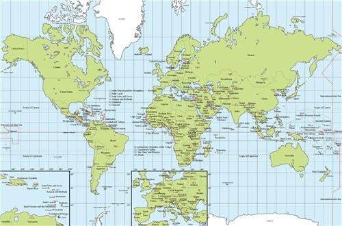 ADVANCED WORLD MAP Glossy Poster Picture Photo Globe Maps Borders Land ...