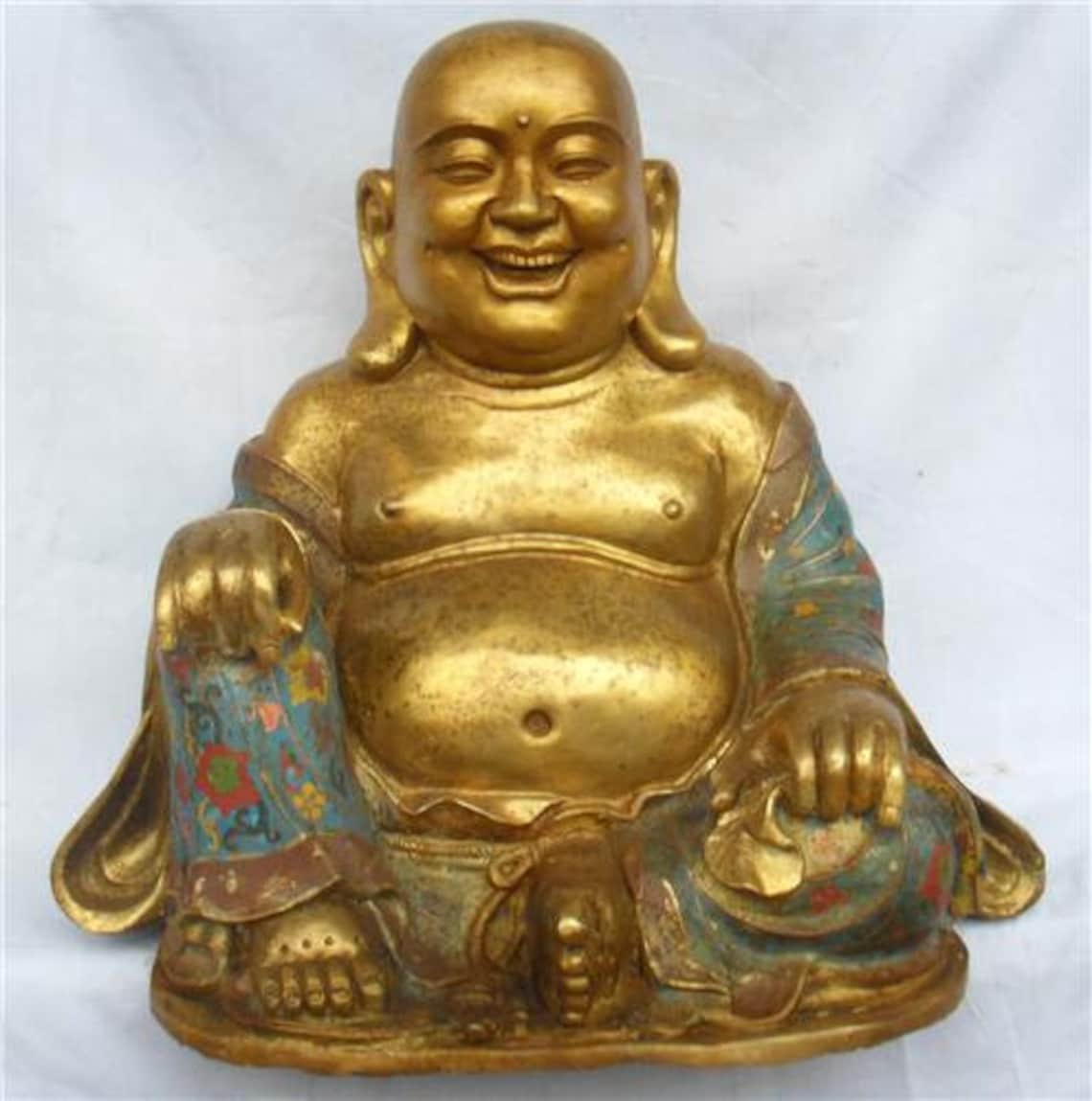 GOLDEN BUDAI STATUE Glossy Poster Picture Photo Buddha Hotei Laughing ...