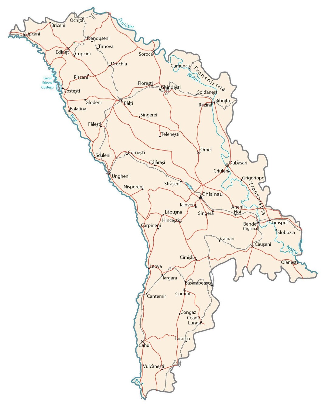Moldova Road Map Glossy Poster Picture Photo Print Banner ...