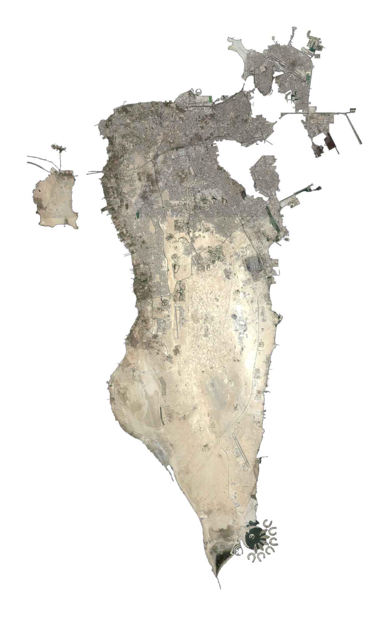 Bahrain Satellite Map Glossy Poster Picture Photo Print Banner ...