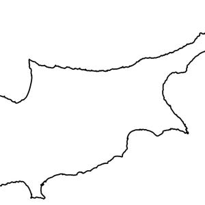 Cyprus Blank Outline Map Glossy Poster Picture Photo Print Banner ...