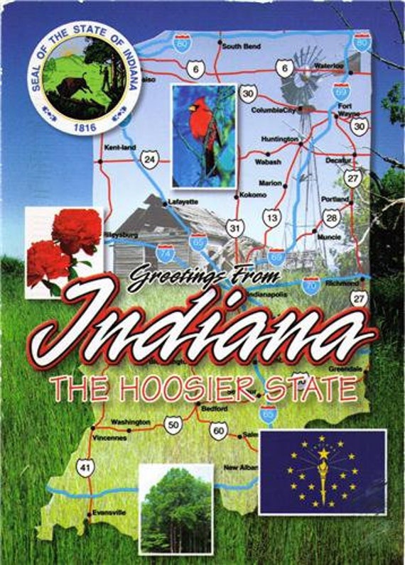 INDIANA THE HOOSIER State Glossy Poster Picture Photo Pacers - Etsy