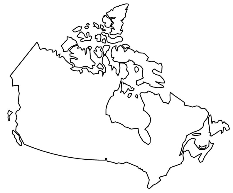 Canada Blank Outline Map Glossy Poster Picture Photo Print Banner ...