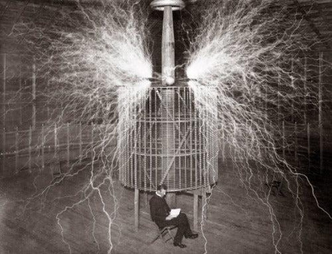 Nikola Tesla Lab Glossy Poster Picture Photo Electricity Light Bulb ...
