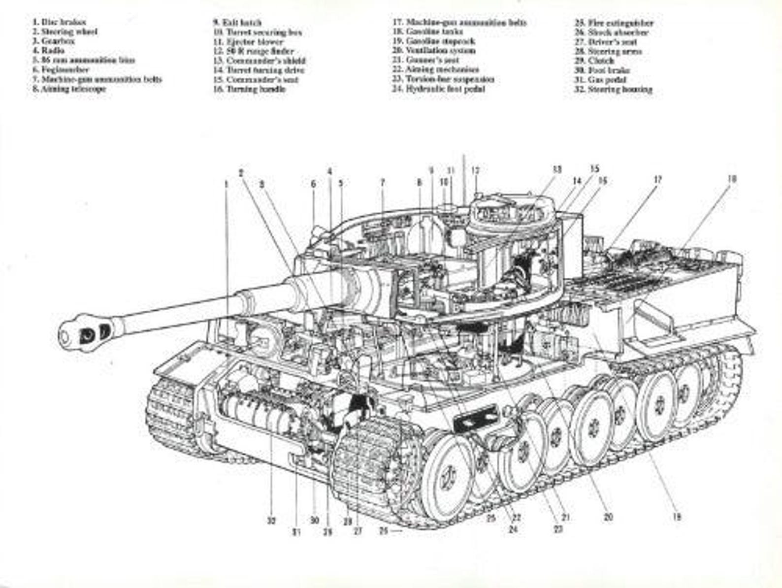 Tiger Tank Diagram Glossy Poster Picture Banner Blueprint Schematic ...