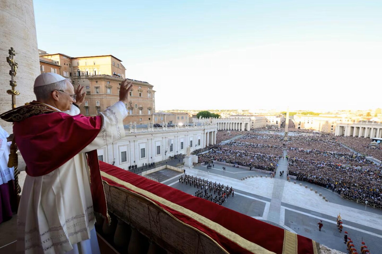 Pope Leo Xiv Balcony Wave View Glossy Poster Picture Photo Print Banner ...