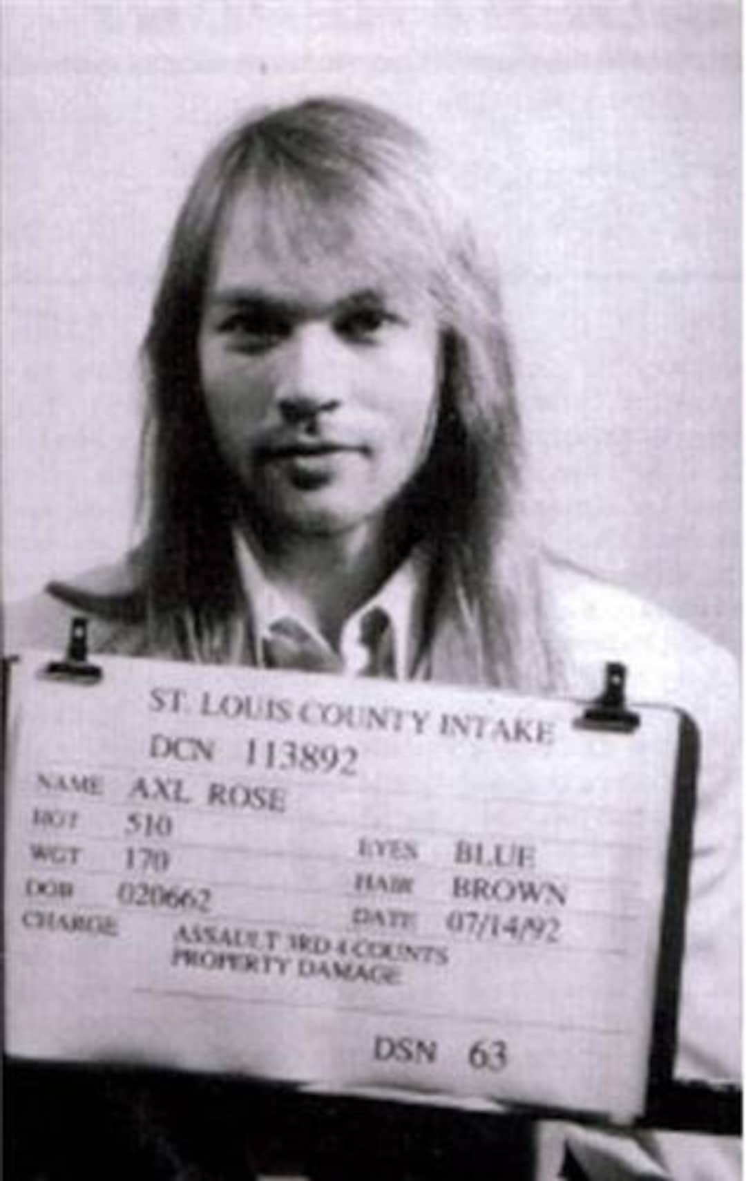 AXL ROSE PORTRAIT Mug Shot Glossy Poster Picture Photo Mugshot Guns ...