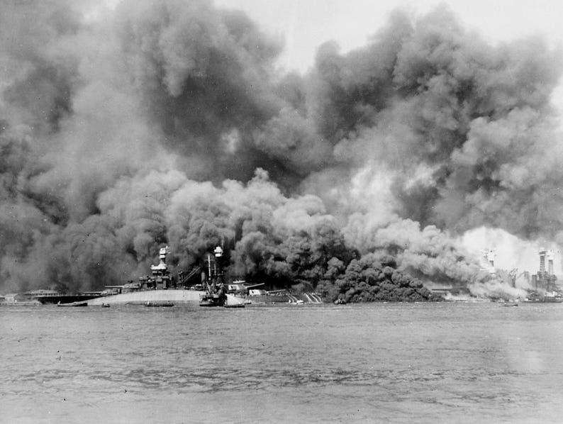 Uss Oklahoma on Fire Navy Ship Glossy Poster Picture Photo Print Banner ...