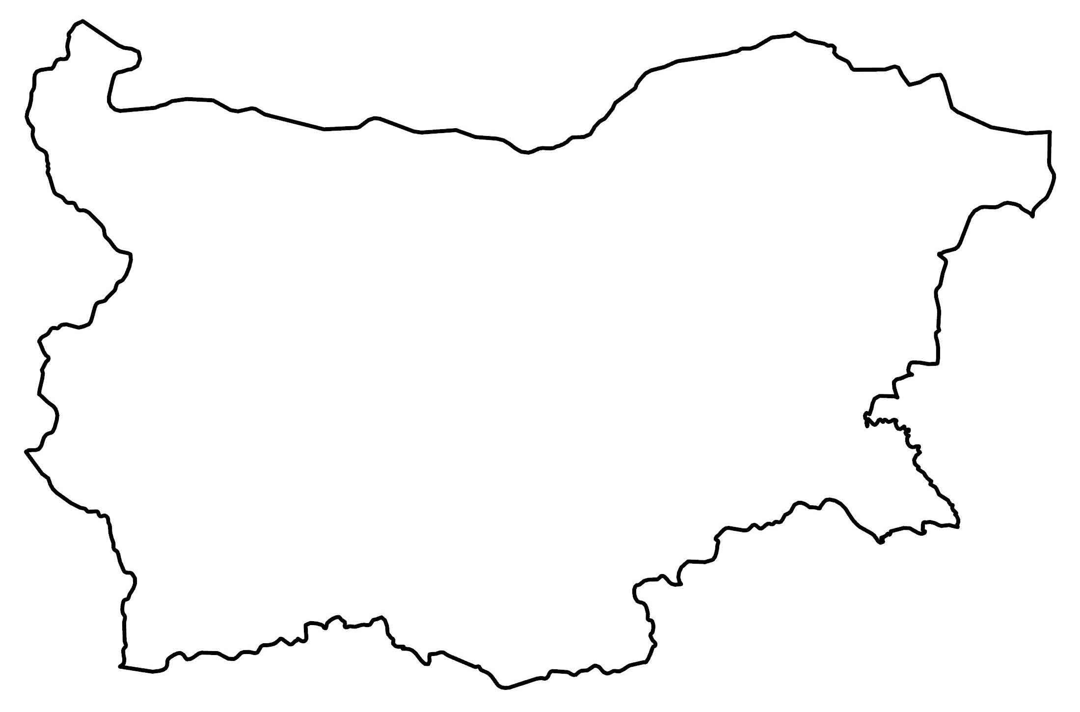 Bulgaria Blank Outline Map Glossy Poster Picture Photo Print Banner ...