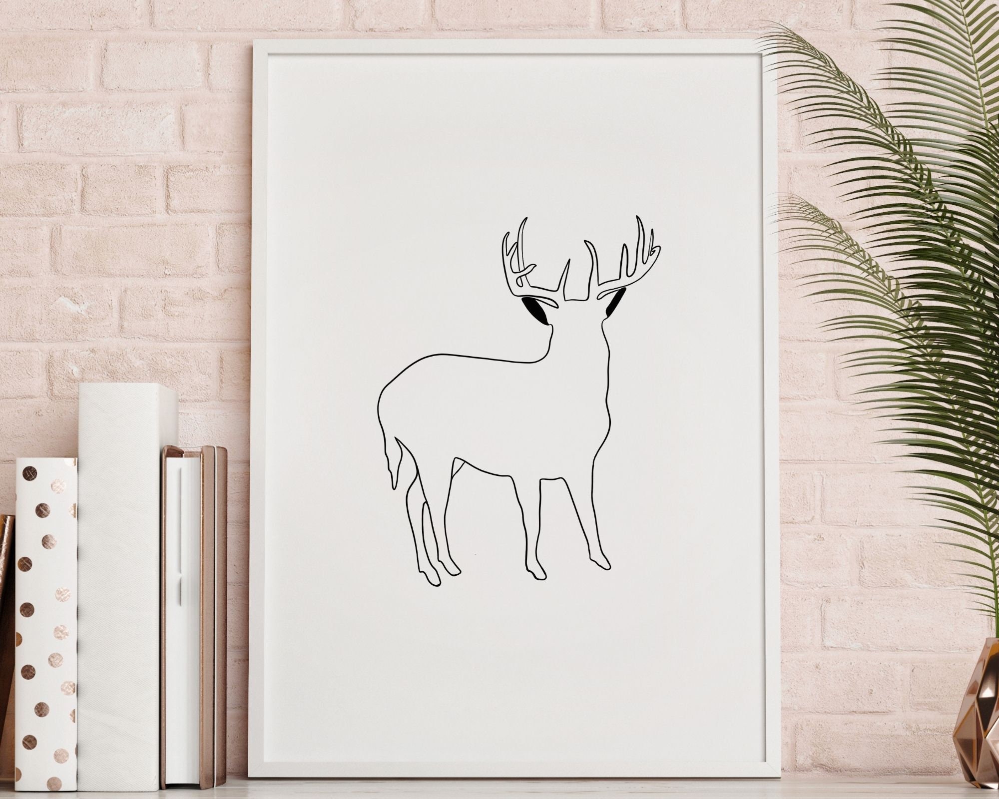 HIRSCH LINE PRINT Linie Zeichnung Deer Print Art Highlands Animal Art ...
