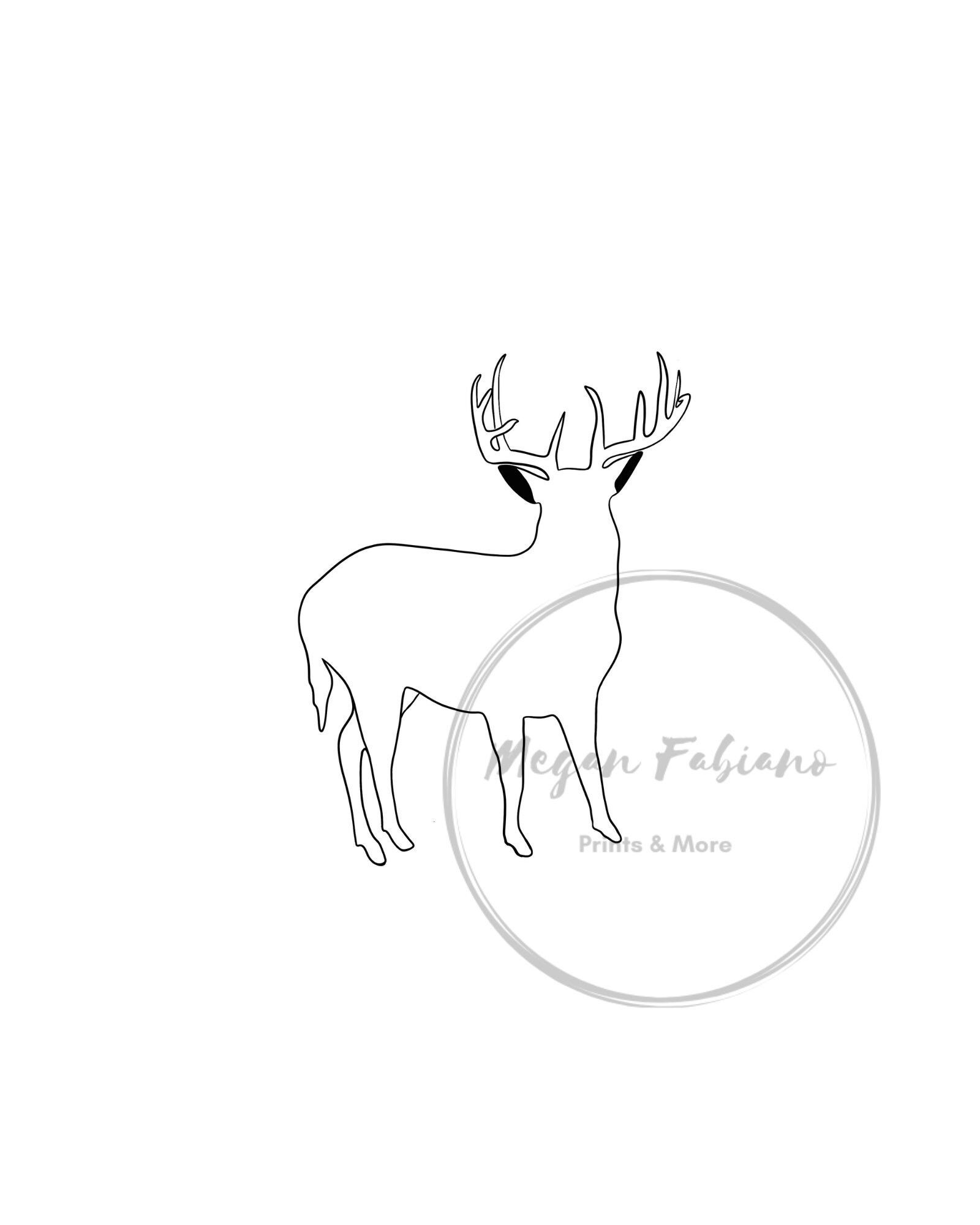HIRSCH LINE PRINT Linie Zeichnung Deer Print Art Highlands Animal Art ...