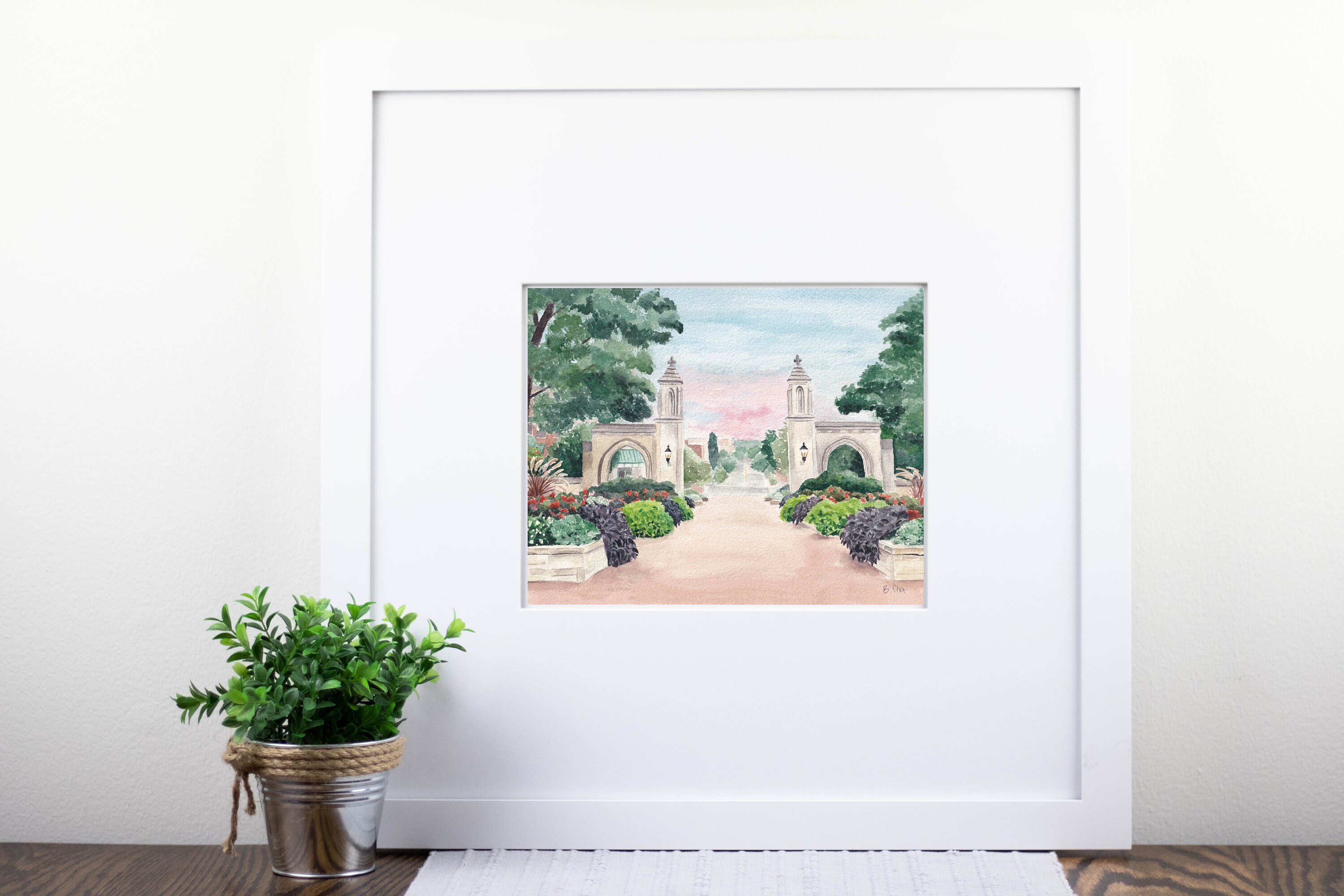 Sample Gates Painting, Bloomington Indiana, Watercolor Landmark ...