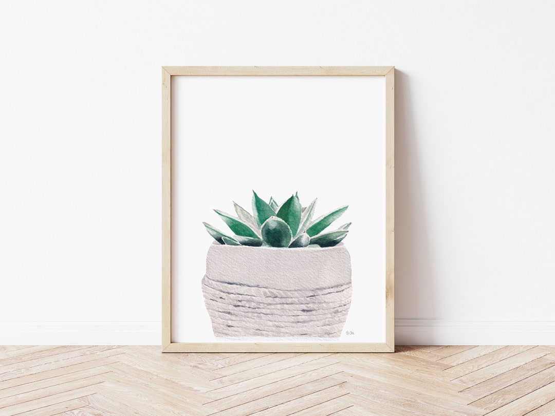 Botanical Art Print, Watercolor House Plant, Succulent Wall Art, Gifts ...