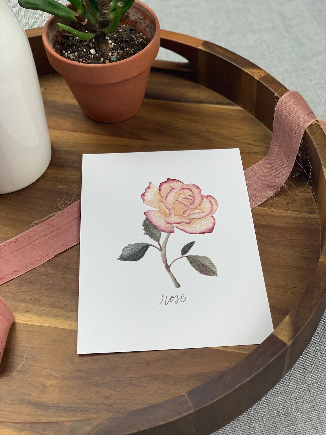 June Birth Flower Rose | Birth Flower Watercolor Print | Botanical ...