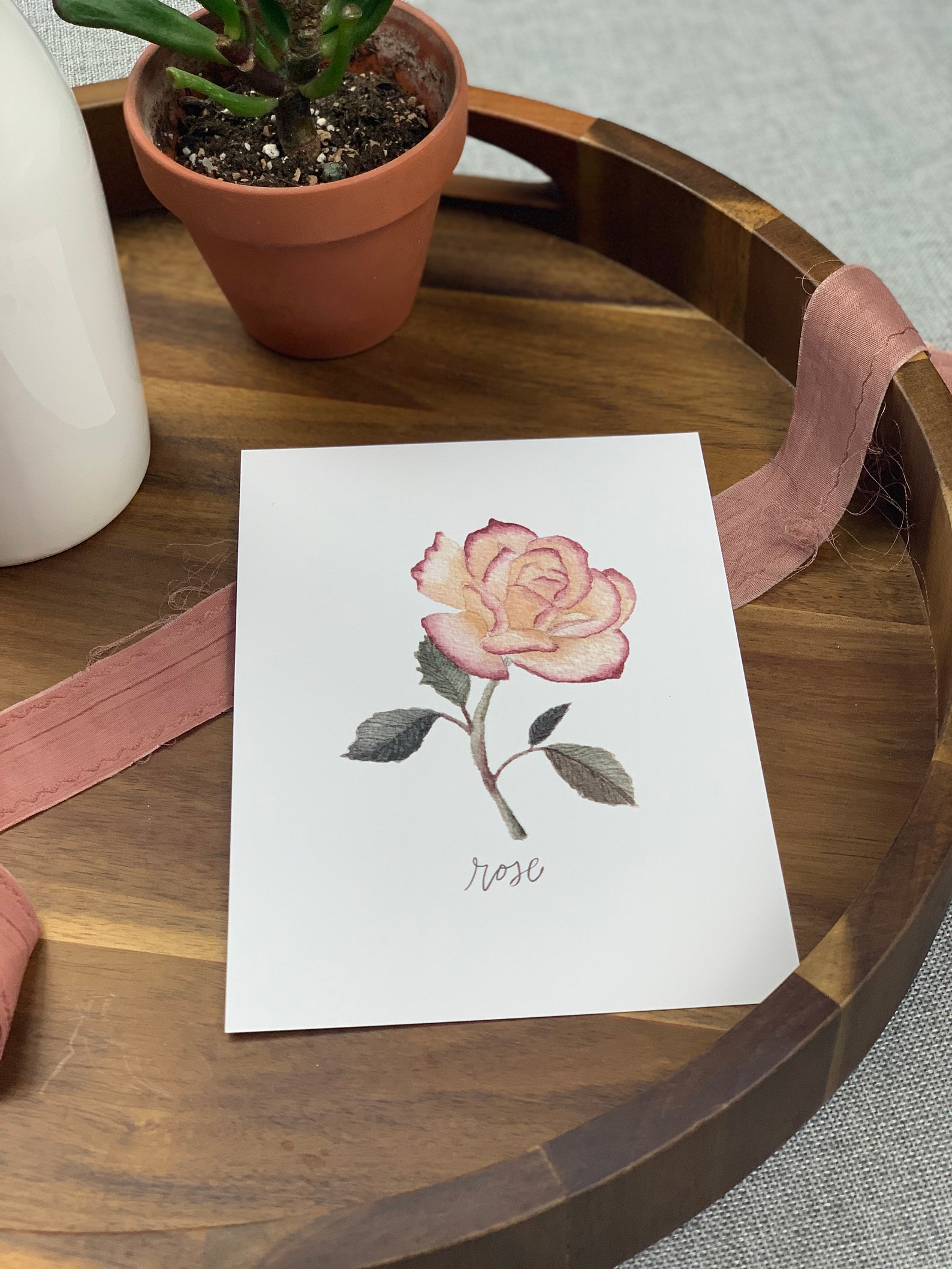 June Birth Flower Rose | Birth Flower Watercolor Print | Botanical ...