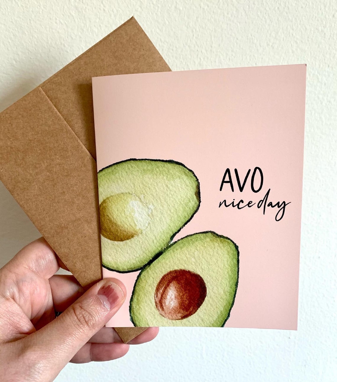 Avo Nice Day Greeting Card, Avocado Note Card, Punny Card, Just Because ...