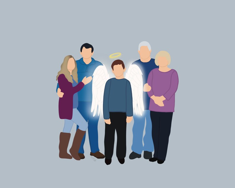 DIGITAL Faceless Angel Portrait Grieving Gift Angel Wings | Etsy