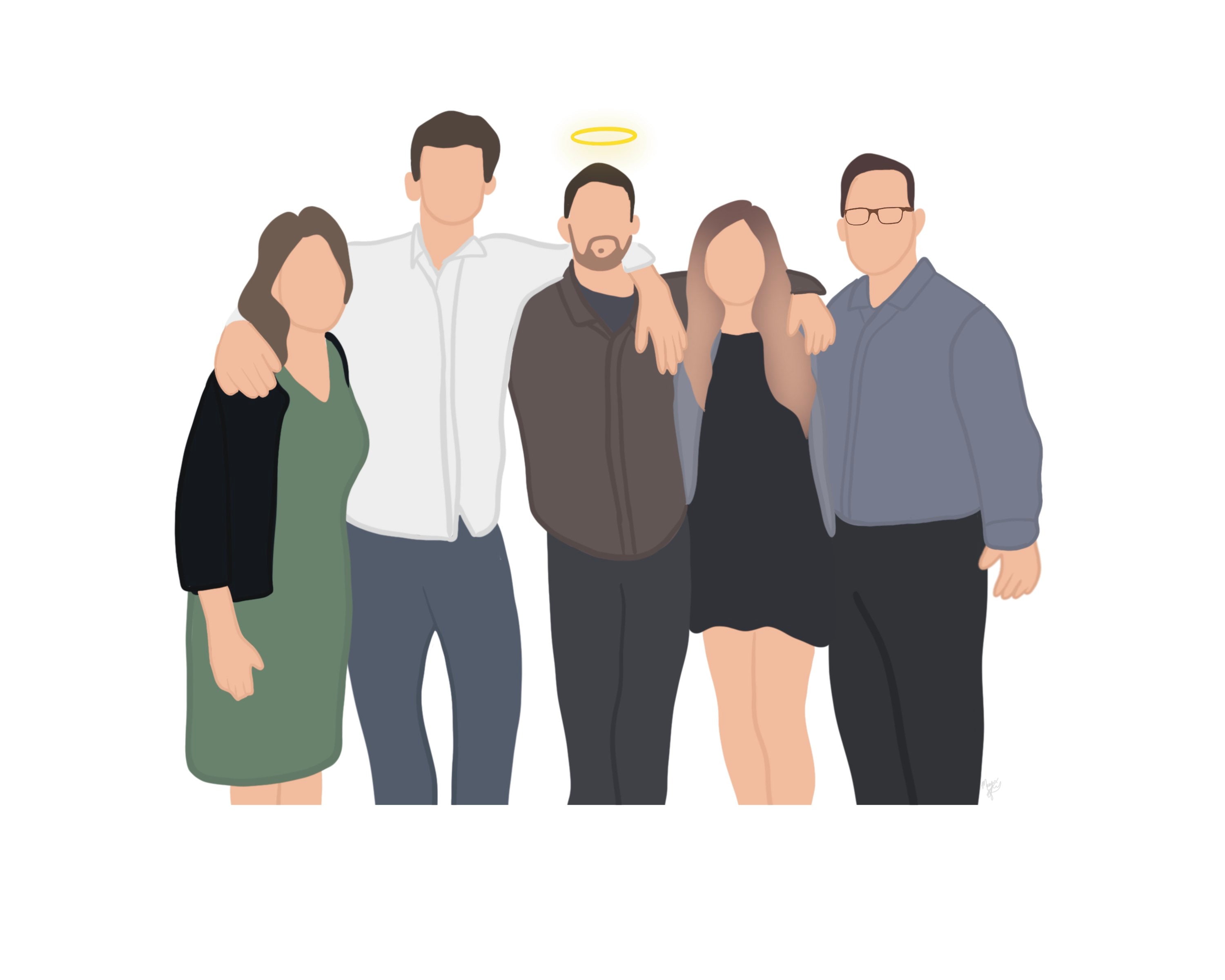 Faceless Angel Portrait Memorial Portrait for Deceased Loved - Etsy