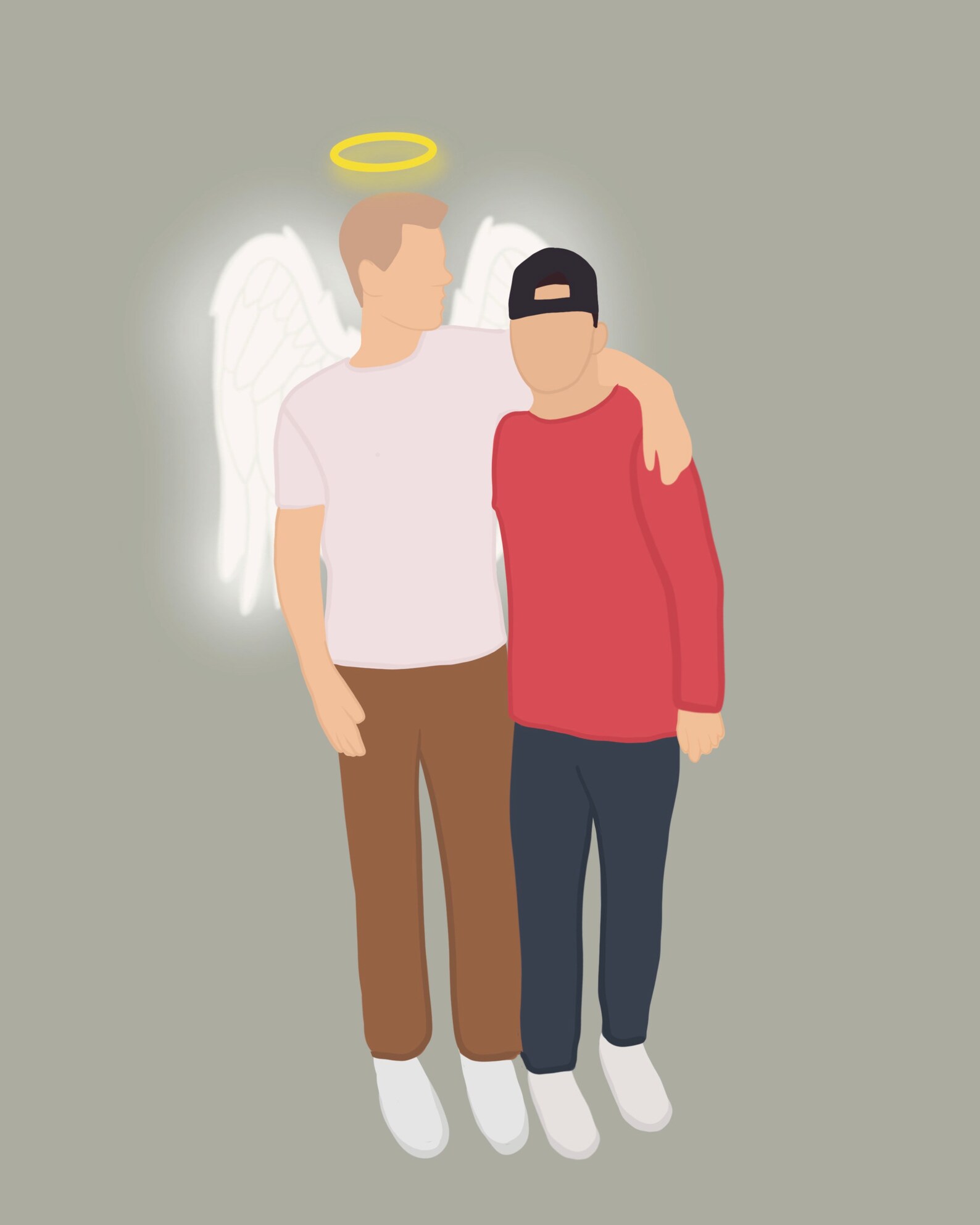 DIGITAL Faceless Angel Portrait Grieving Gift Angel Wings - Etsy