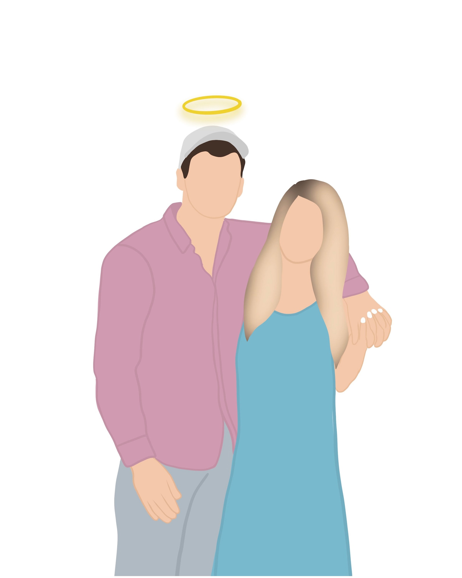 Faceless Angel Portrait Memorial Portrait for Deceased Loved - Etsy