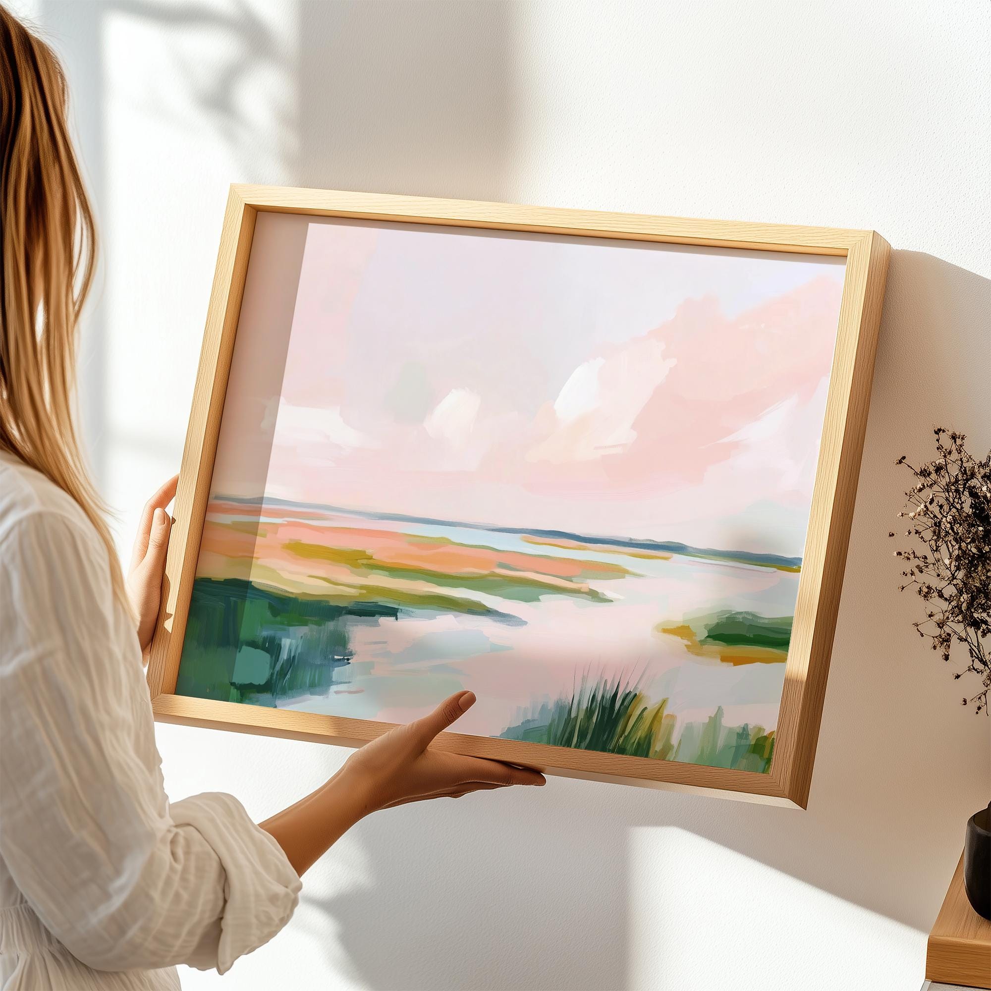 Marsh Landscape Painting, Printable Wall Art, Watercolor Painting ...