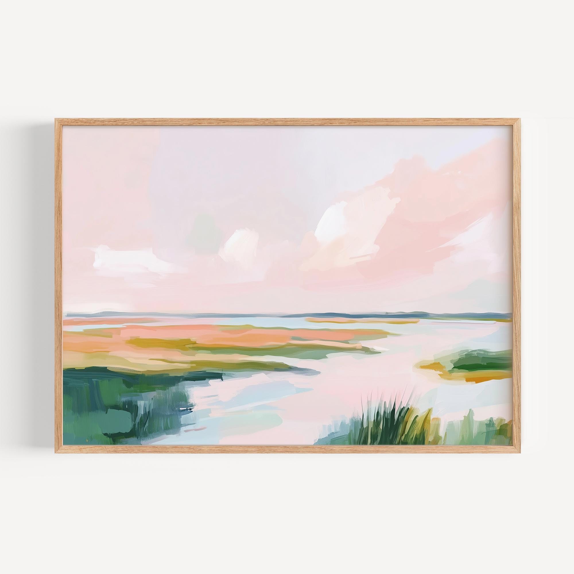 Marsh Landscape Painting, Printable Wall Art, Watercolor Painting ...