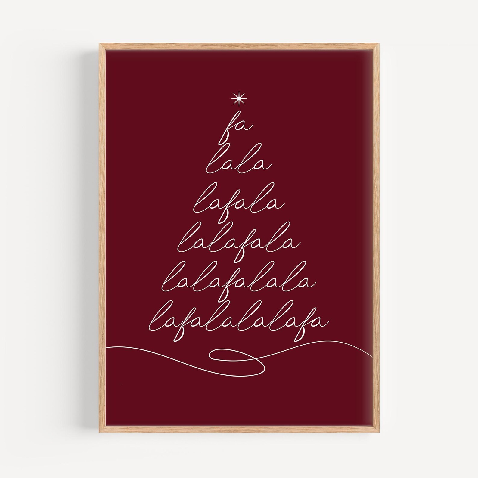 Christmas Tree Quote Wall Art Printable, Falala Print, Falala Script ...