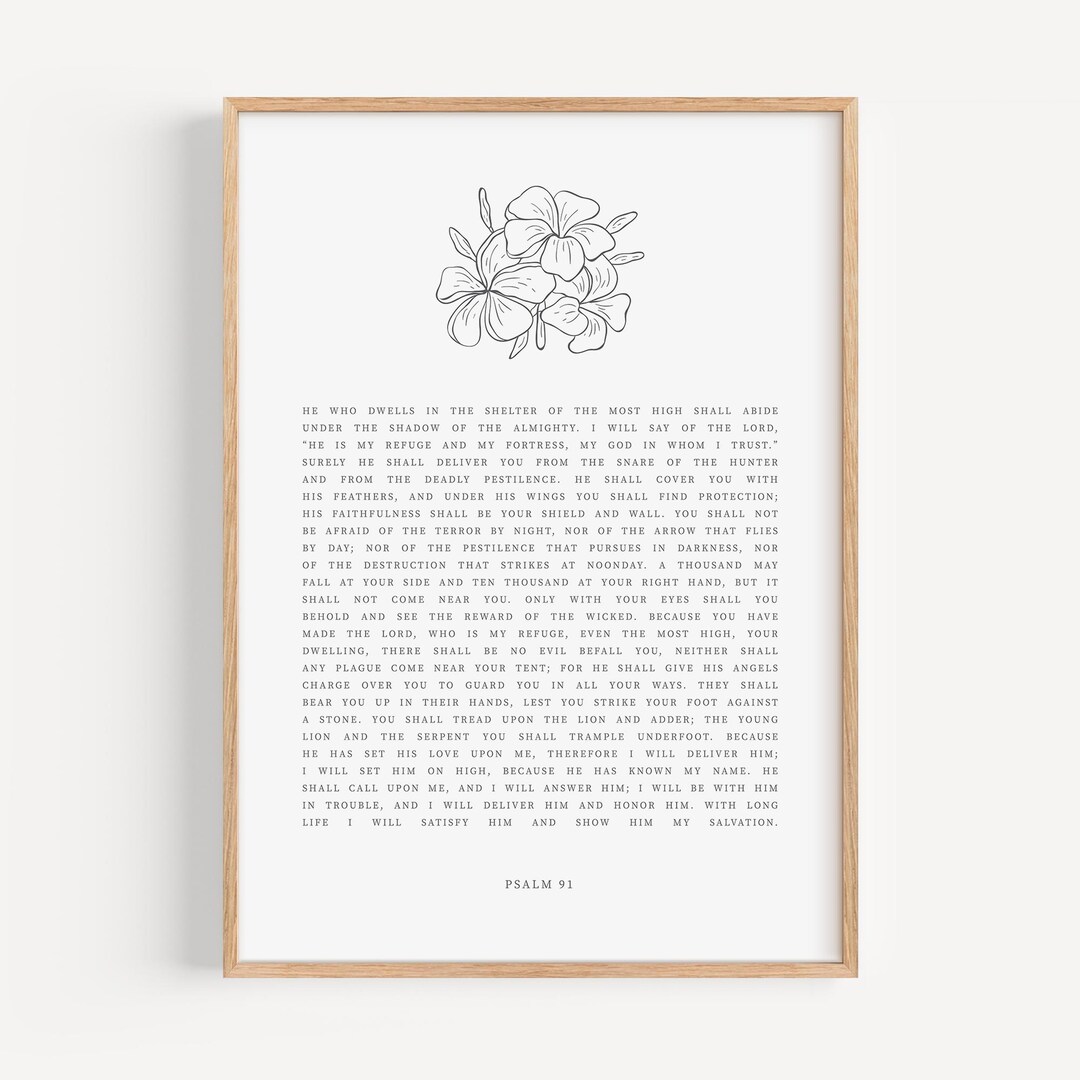 Psalm 91 Wall Art, Psalm 91 Print, Psalm 91 Printable Wall Art ...