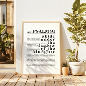 Psalm 91 Printable Wall Art, Psalm 91 Print, Minimalist Psalm 91 Art ...