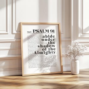 Psalm 91 Printable Wall Art, Psalm 91 Print, Minimalist Psalm 91 Art ...