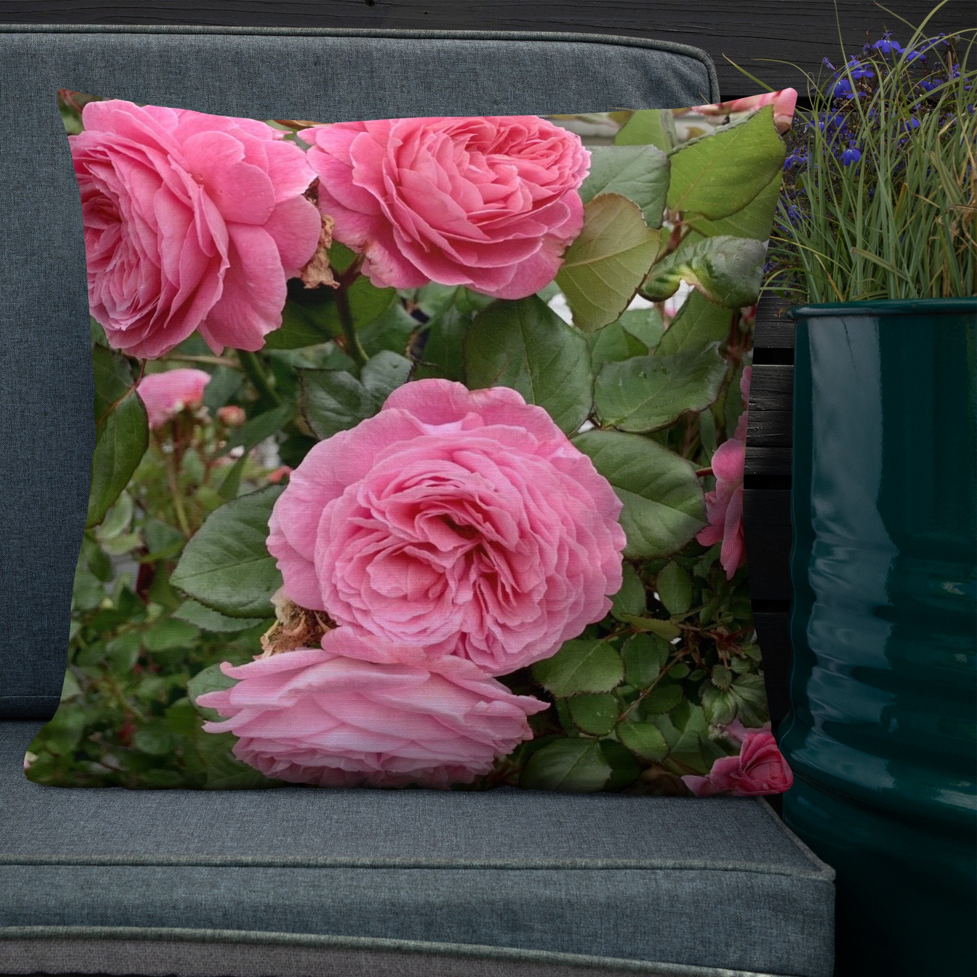 Photo of Pink Roses on a Premium Pillow. Great Gift for Mom. - Etsy