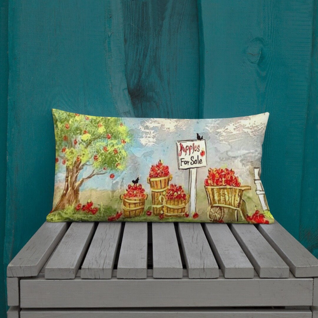 Red Apple Orchard Printed From Original Hand Painted DESIGN on a ...