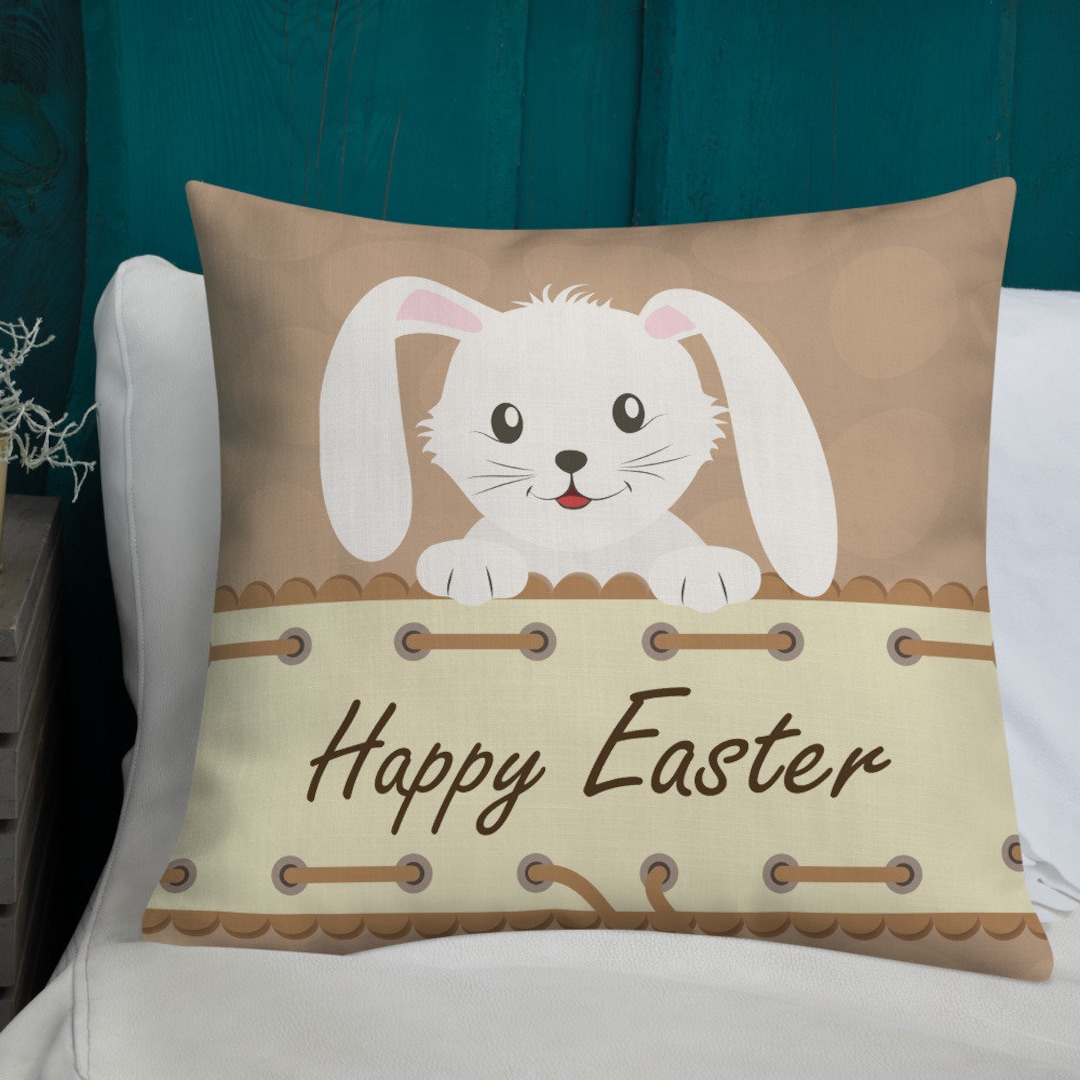 Premium Easter Bunny Pillow. EASTER Throw Pillow. Gift for Kids. - Etsy
