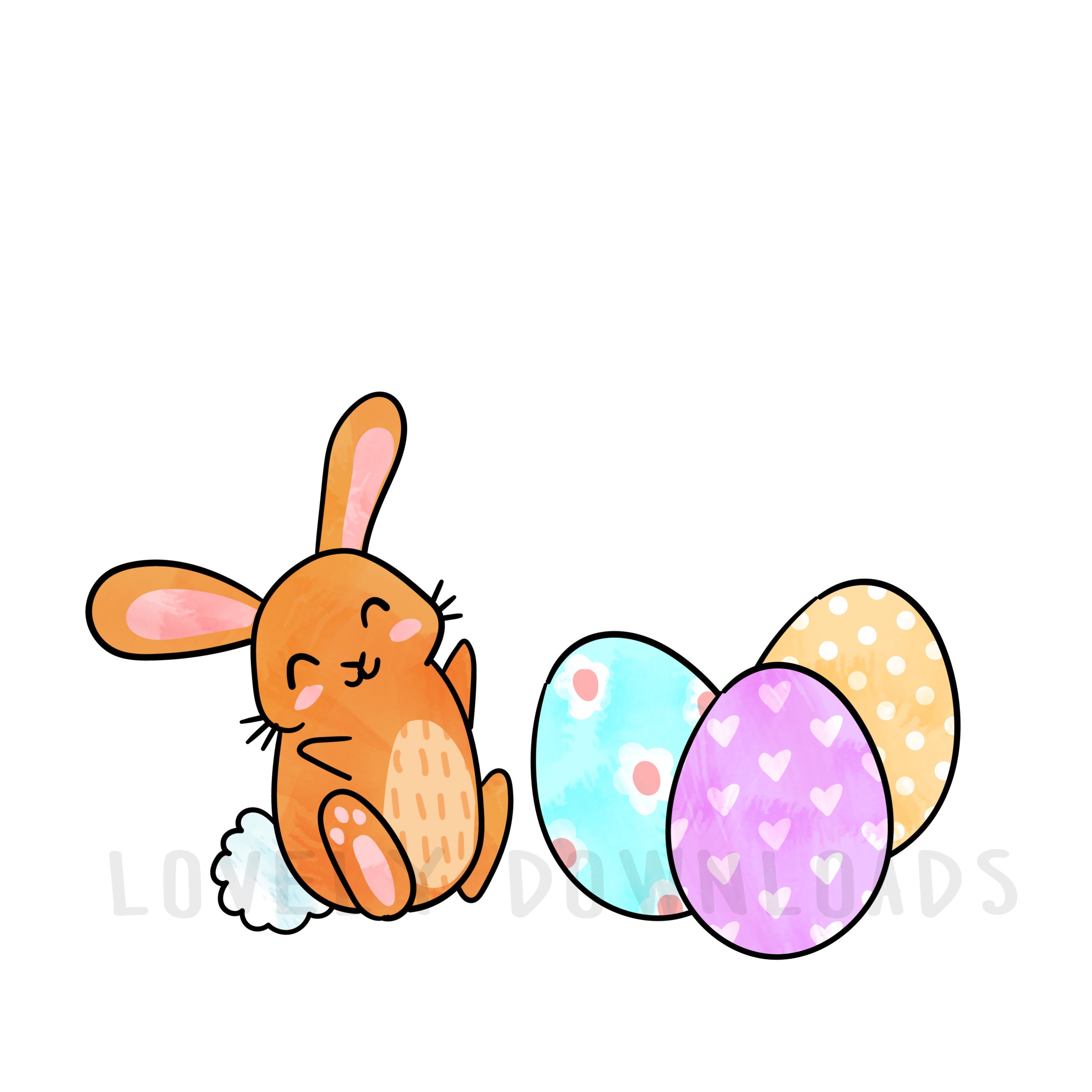 Watercolor Clipart Easter Bunnies, Instant Digital Download, Limited ...