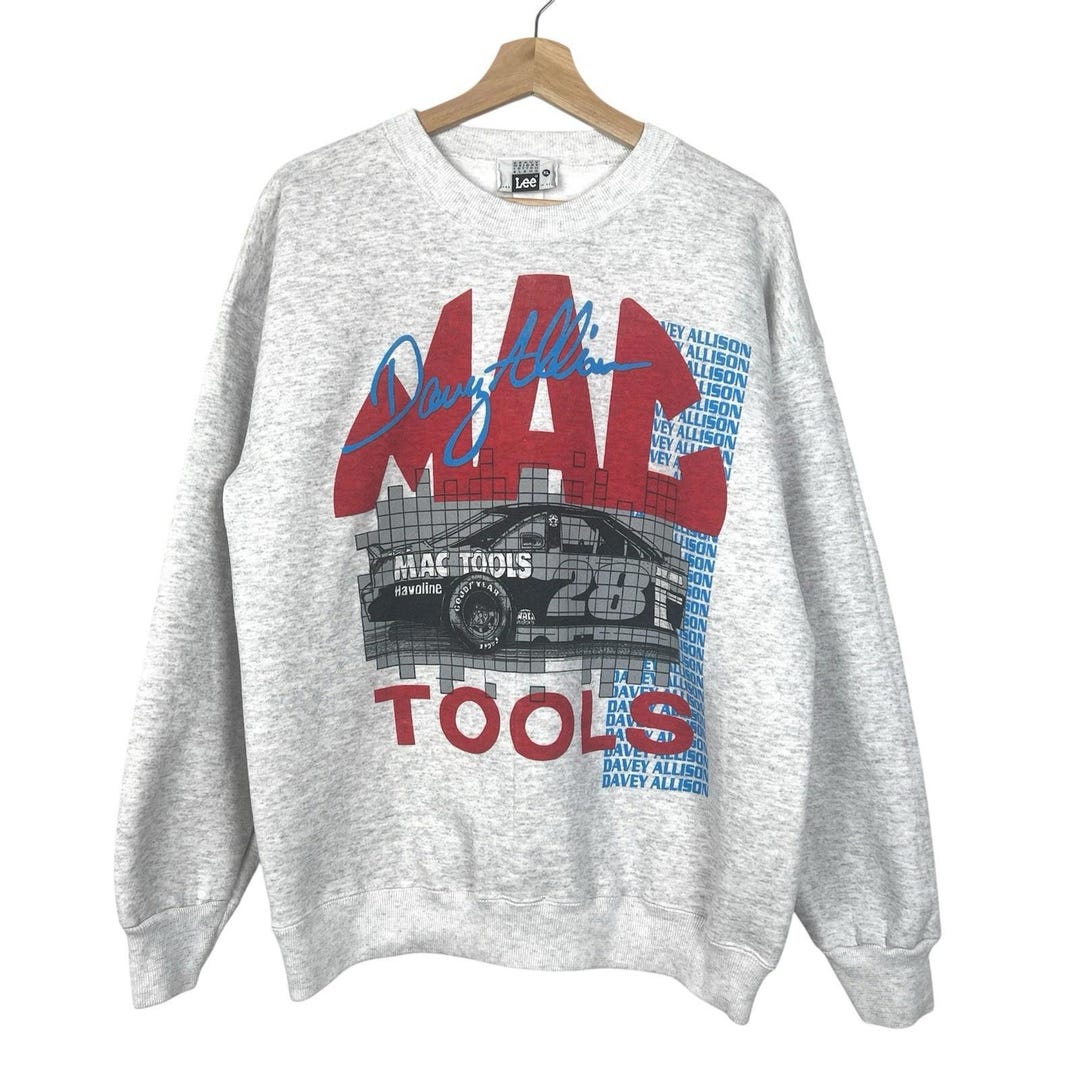 Vintage 90s Davey Allison Mac Tools Nascar Gray Sweathirt XL - Etsy