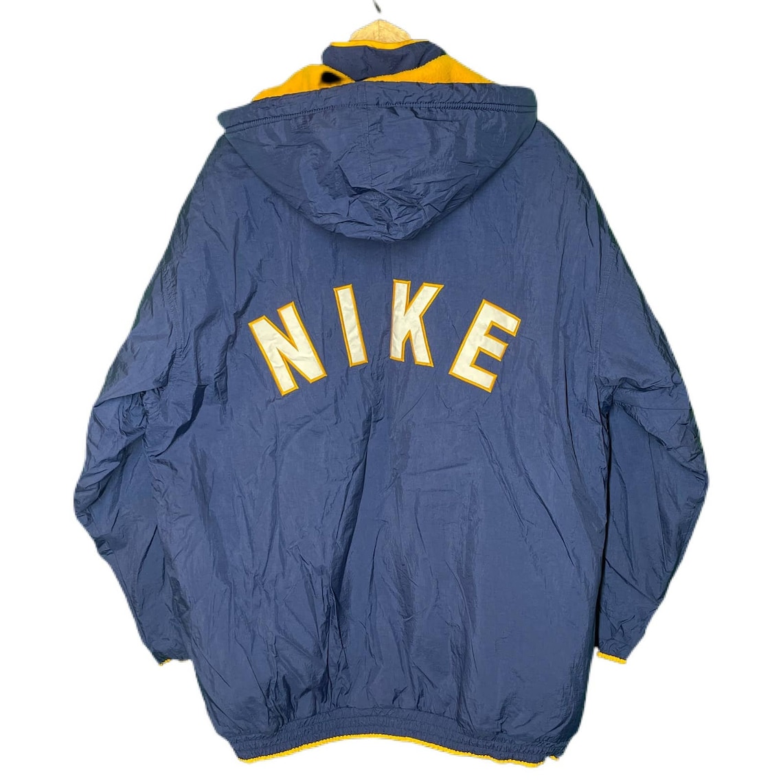 90s Nike Blue and Yellow Jacket - Large - Etsy
