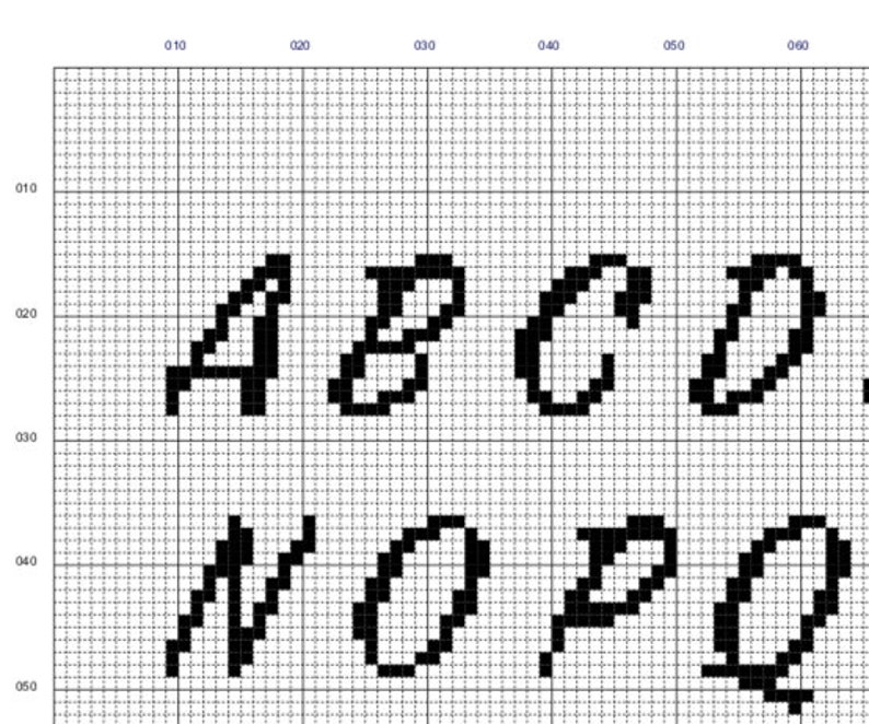 Cursive Cross Stitch Alphabet Pattern (PDF) - Etsy